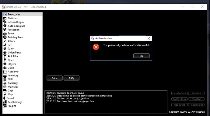 Sorun ! yardim edin - phBot - ProjectHax