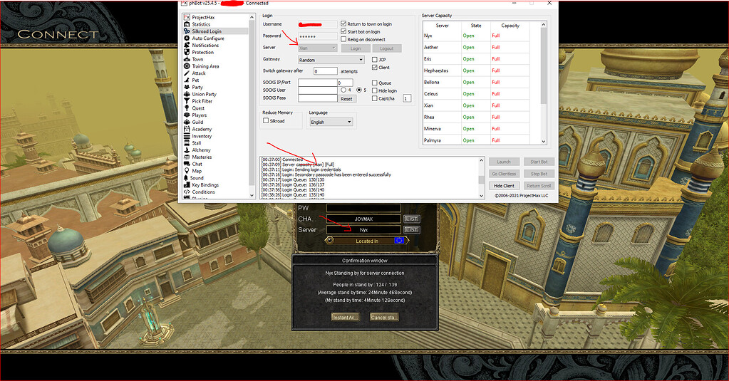 Isro server conection - phBot - ProjectHax
