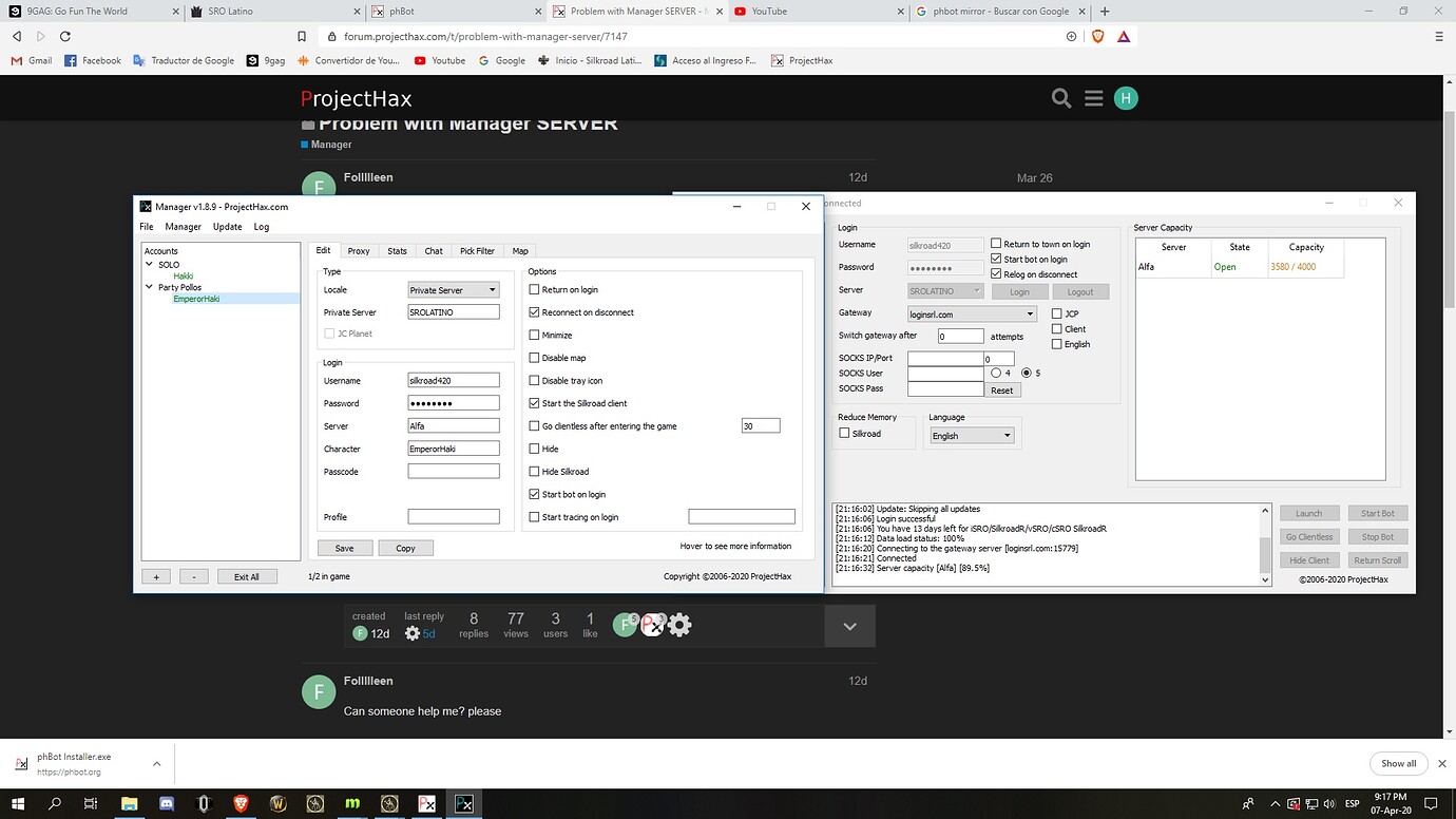 Ph bot Manager - Manager - ProjectHax
