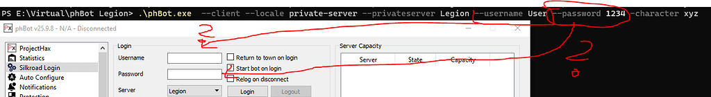 [BUG] command line - phBot - ProjectHax