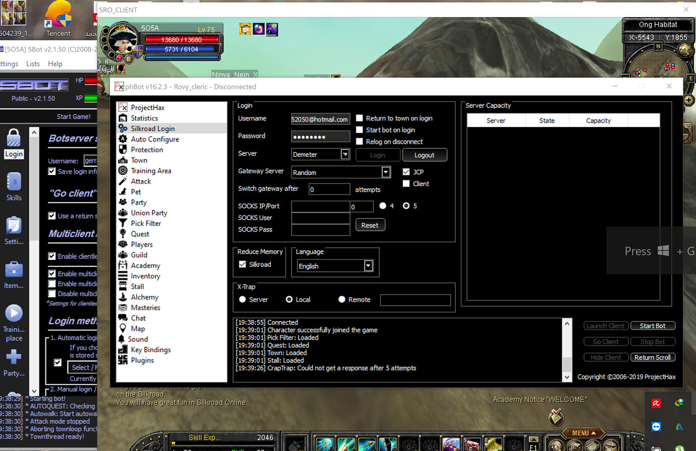 Sbot with phbot - phBot - ProjectHax