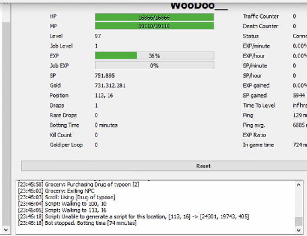 Bot keep stopping after town loopp - Scripts - ProjectHax