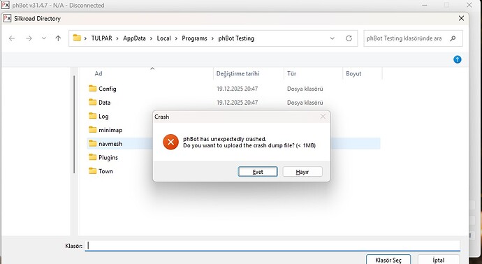 PhBot has unexpectedly crashed - phBot - ProjectHax