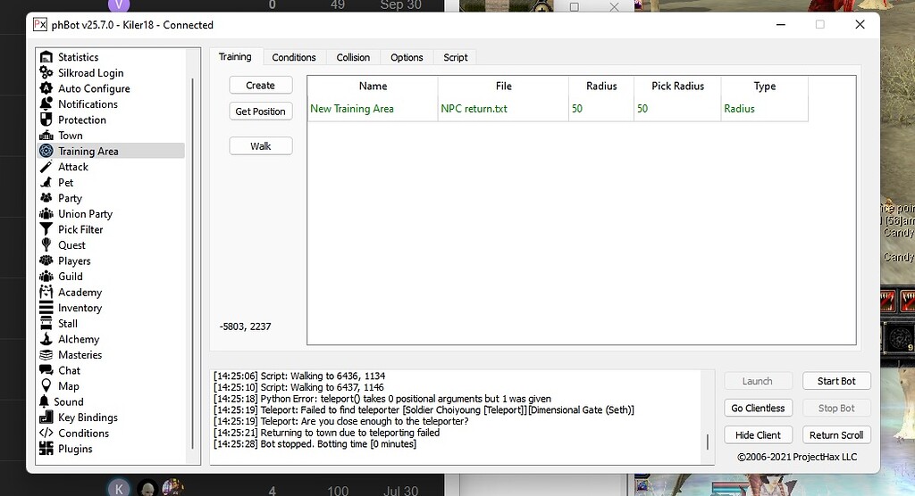 Phbot cant find NPC Solder Choiyong teleport - Scripts - ProjectHax