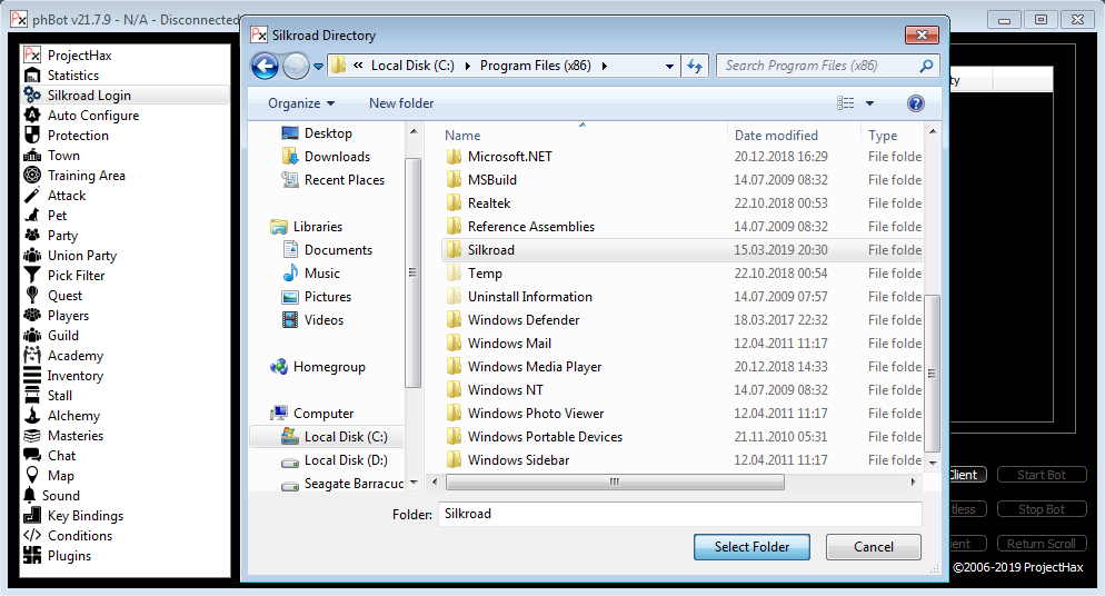 Bot path - phBot - ProjectHax