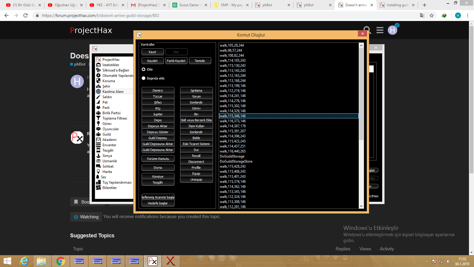 Doesn't arrive guild storage - Scripts - ProjectHax
