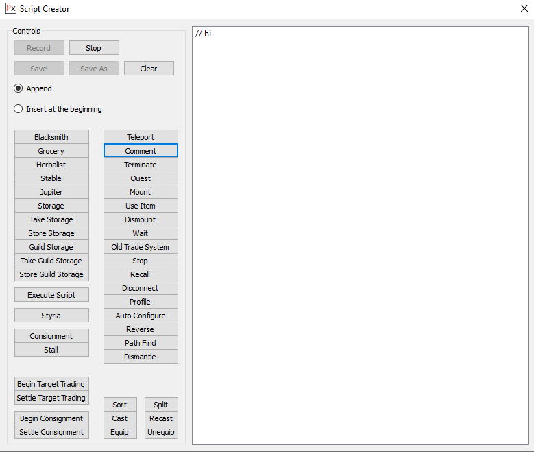 Comment command in the script - Plugins - ProjectHax