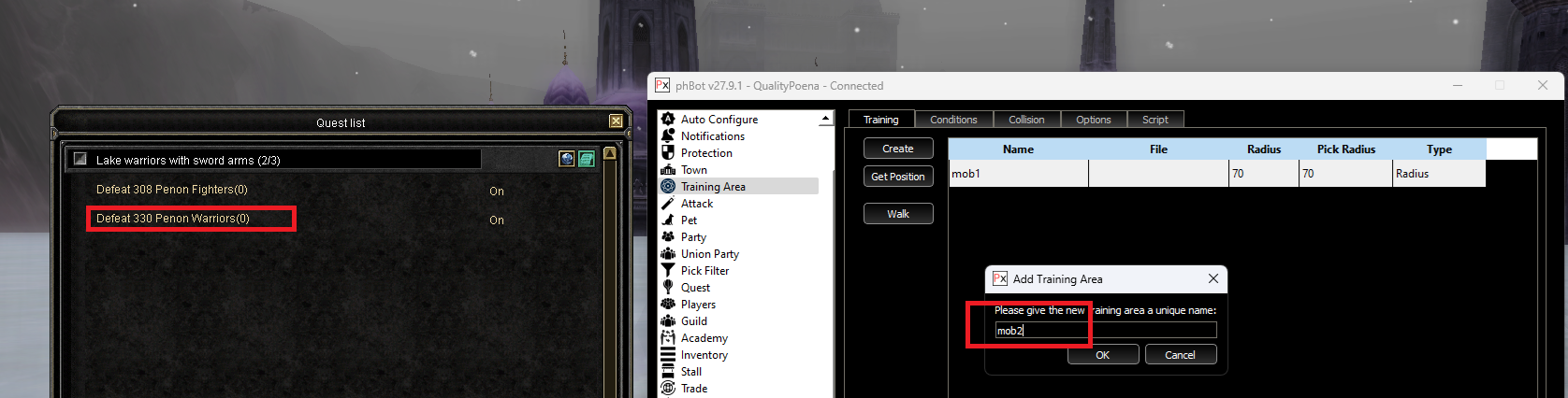 [Guide] phBot - Multi Training Areas for Quests - phBot - ProjectHax