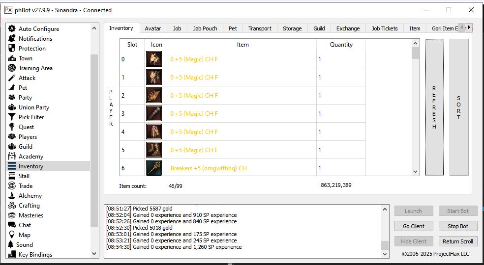 Phbot freezes repeatedly - phBot - ProjectHax