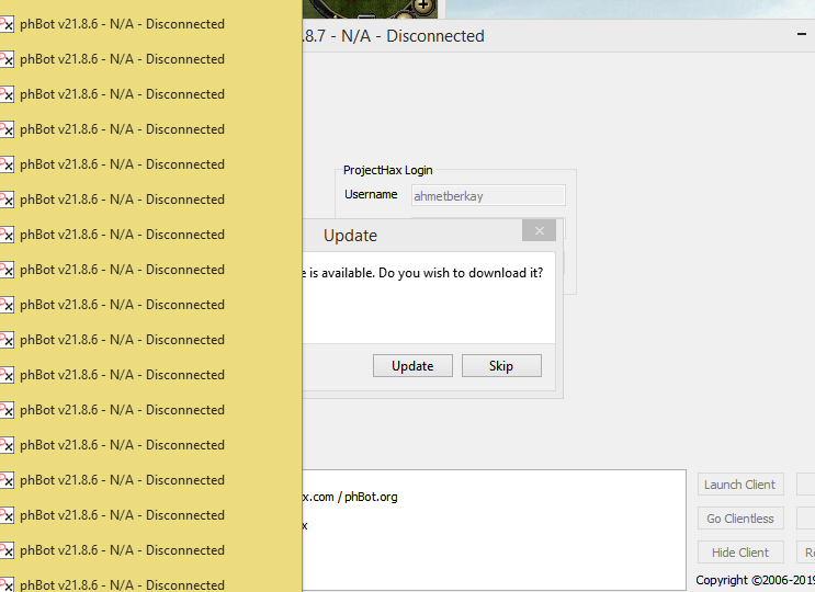 [Bug] Keep opening bot when new update released - Manager - ProjectHax