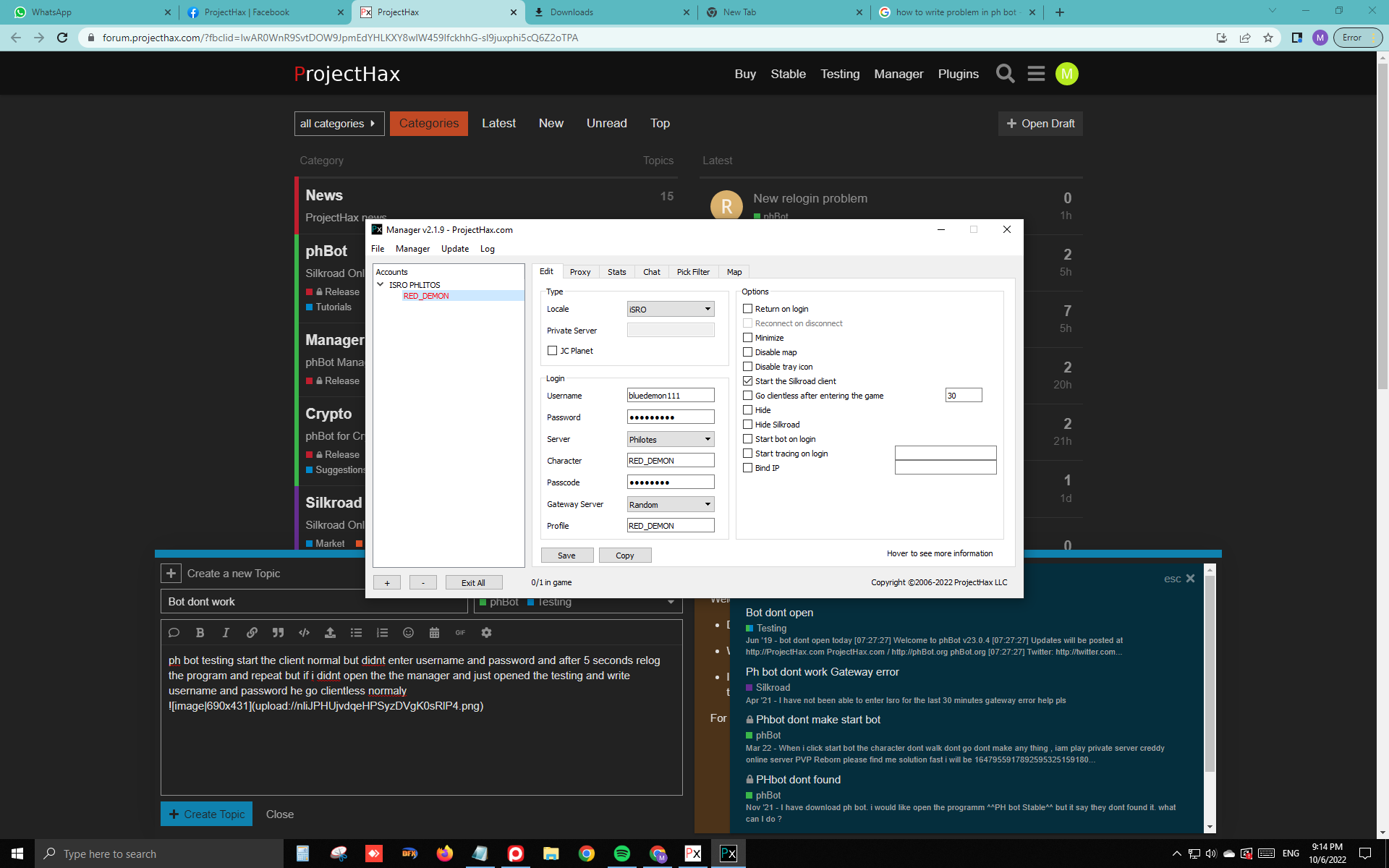 Bot Dont Work Testing Projecthax