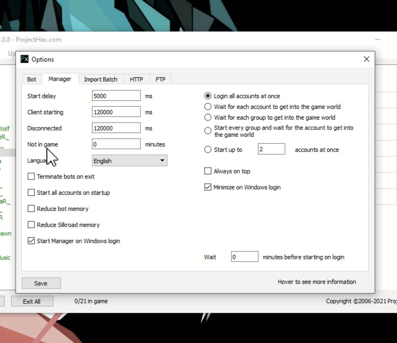 Bot closed while in queue - Manager - ProjectHax