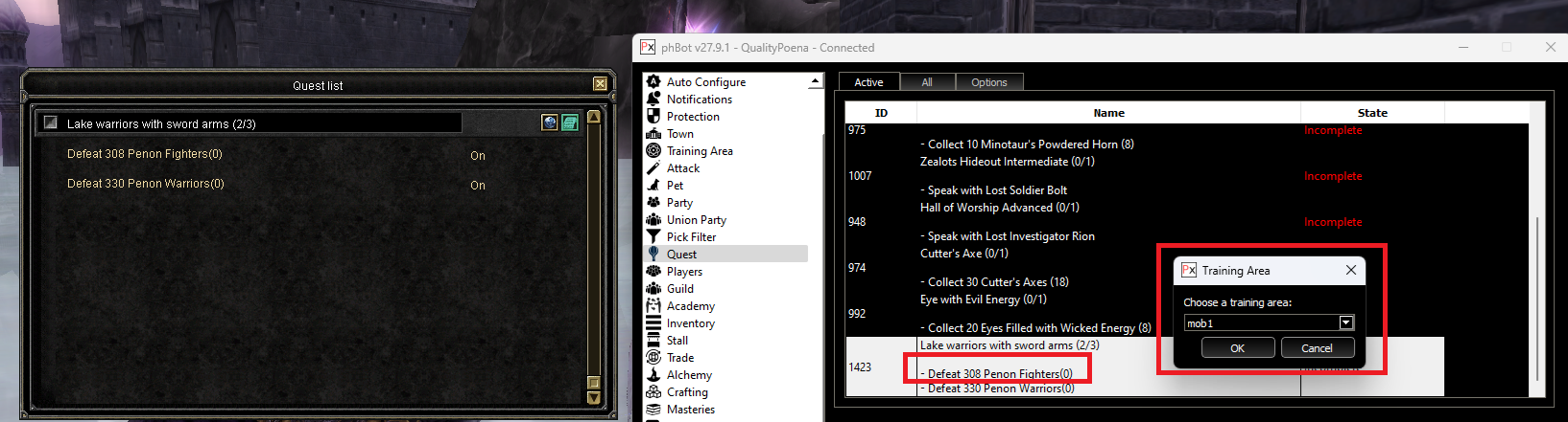 [Guide] phBot - Multi Training Areas for Quests - phBot - ProjectHax