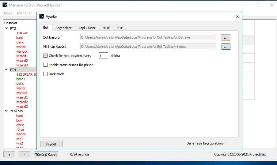 Manager not start ph bot please help - Manager - ProjectHax