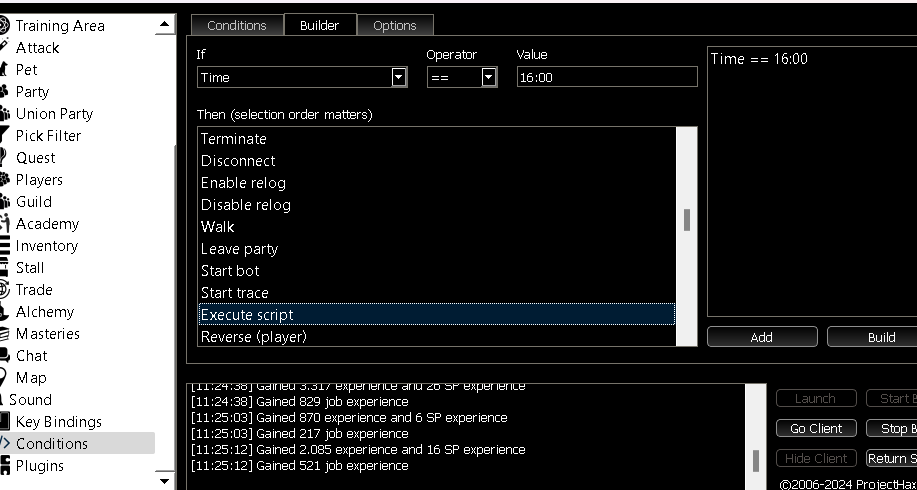 Condition: Run Command error - phBot - ProjectHax