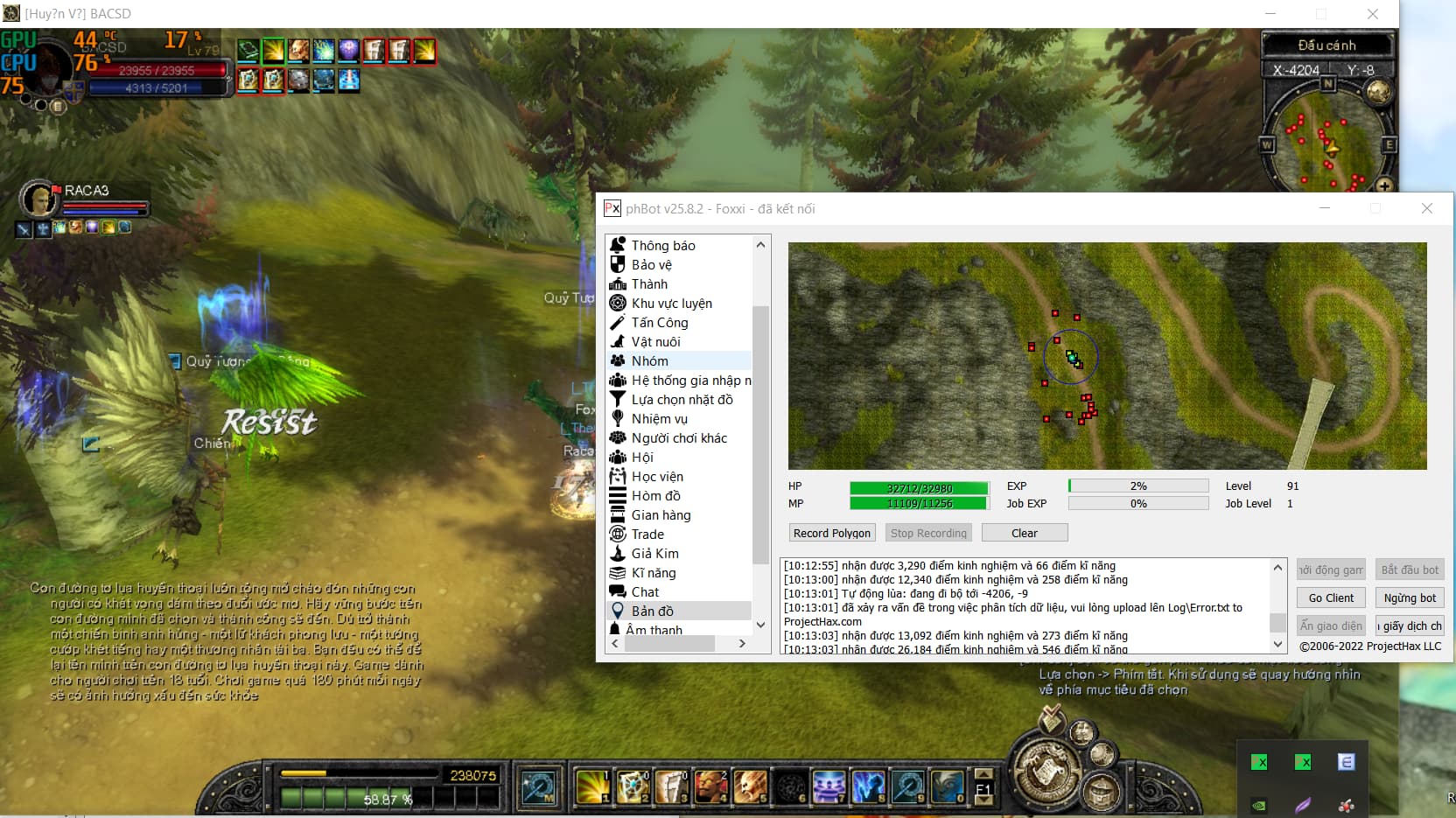Can any staff help me, i got error atm !!! - phBot - ProjectHax