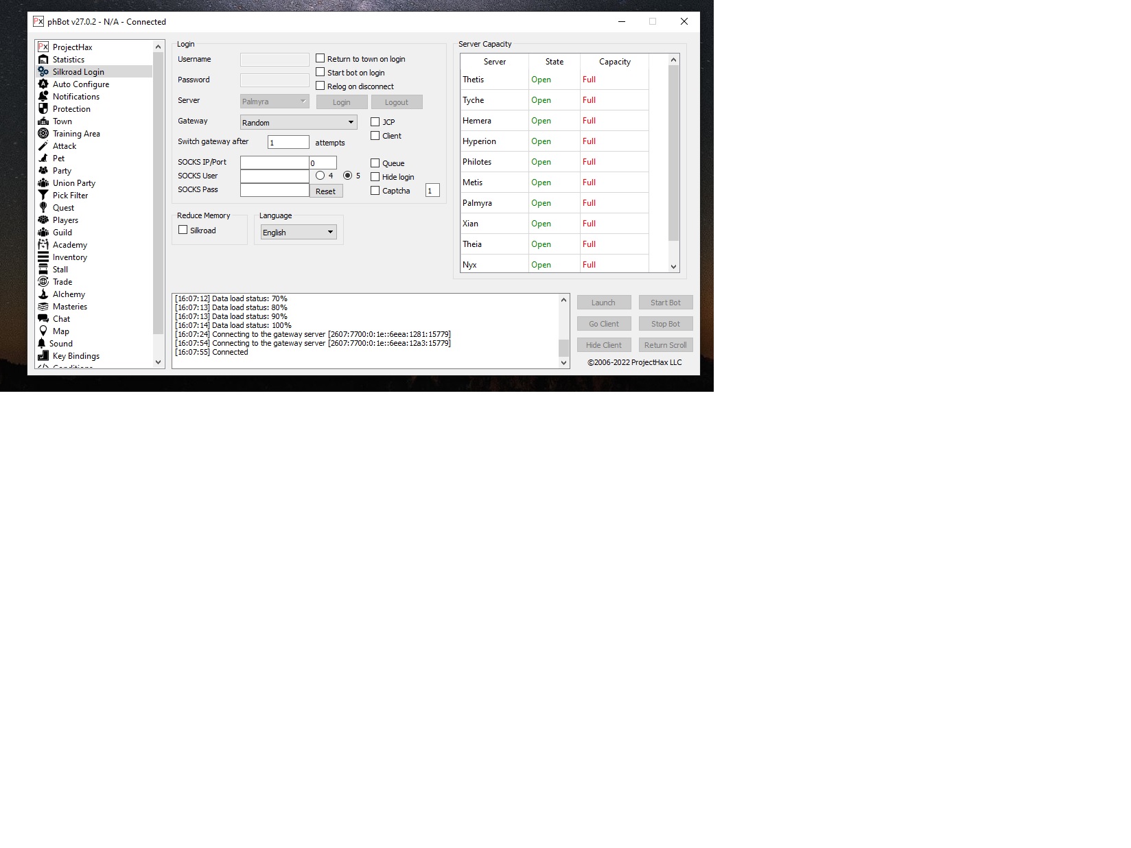 Bot Stop On Connection Testing Projecthax