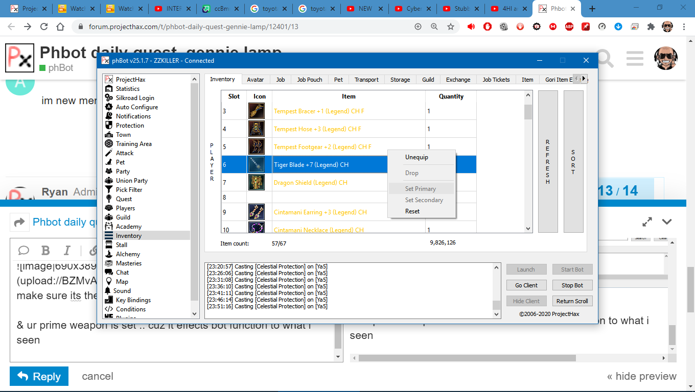 Phbot daily quest, gennie lamp - phBot - ProjectHax