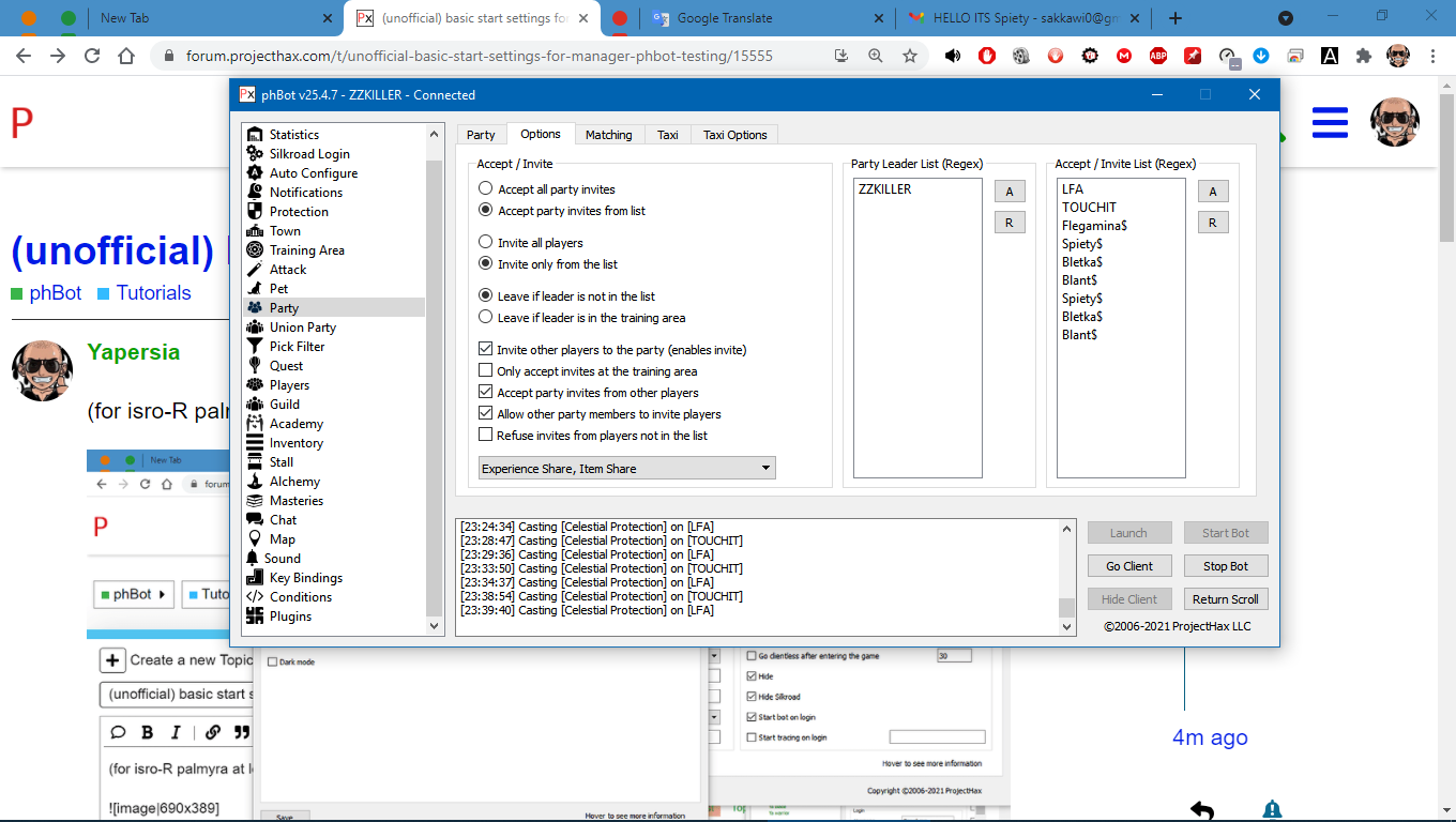 (unofficial) basic start settings for manager & phbot testing ...