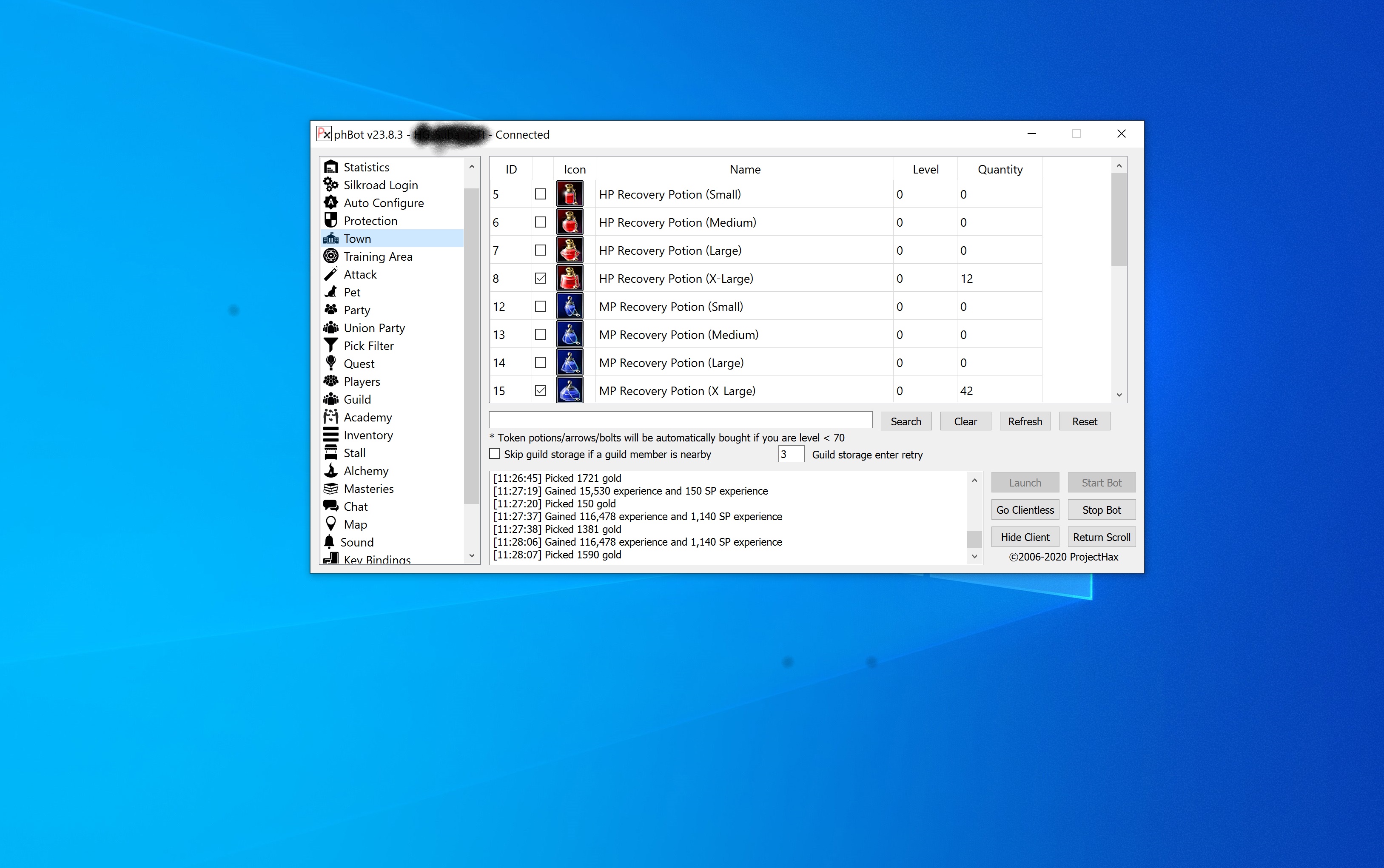 Writing script - phBot - ProjectHax